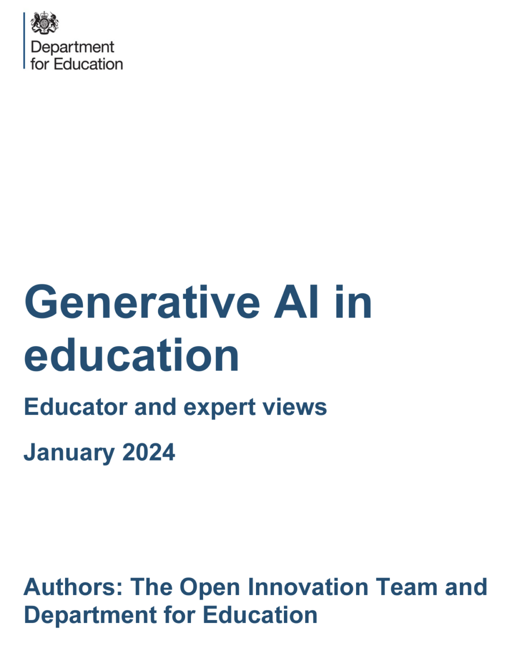 DfE’s Generative AI in education – Educator and expert views report summary – TeachMateAI Blog